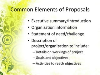 Elements of a proposal | PPT