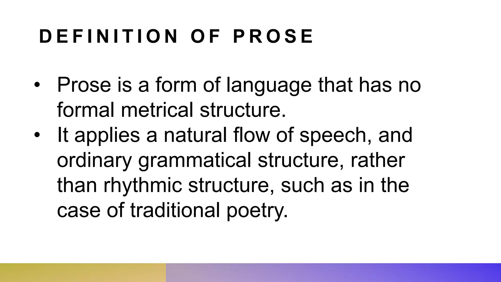 Elements of a Prose | PPTX