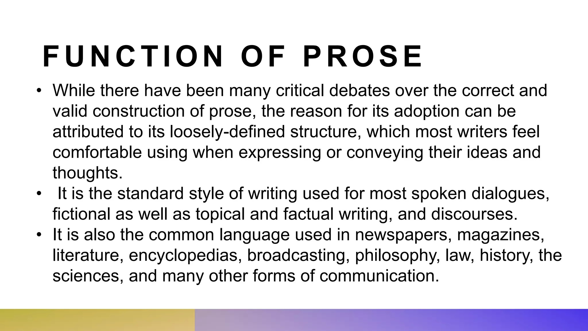 Elements of a Prose | PPTX