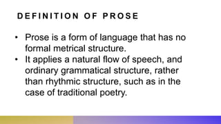 Elements of a Prose | PPTX