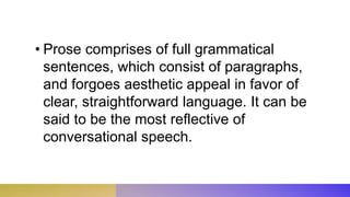 Elements of a Prose | PPTX