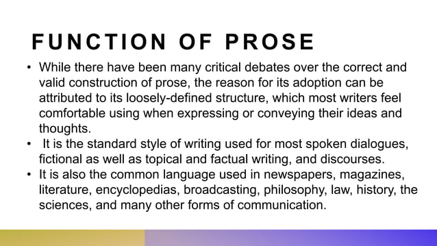 Elements of a Prose | PPTX