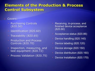 Elements of a Quality System for Medical Devices | PPTX