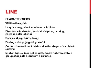 Elements of art | PPTX | 3-D Graphics | Computer Software and Applications