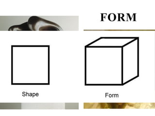 ELEMENTS OF ART - LESSON 2 The seven elements of art are line, shape, space, value, form ...