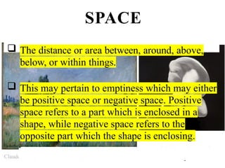 ELEMENTS OF ART - LESSON 2 The seven elements of art are line, shape, space, value, form ...