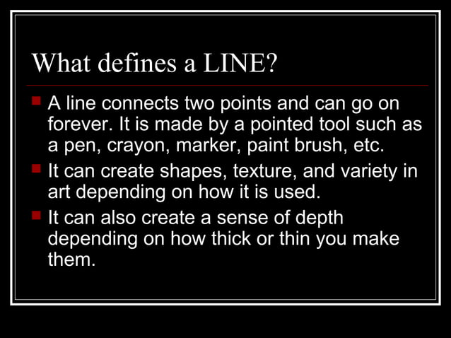 Elements of Art: LINE | PPT | Drawing and Sketching | Arts and Crafts
