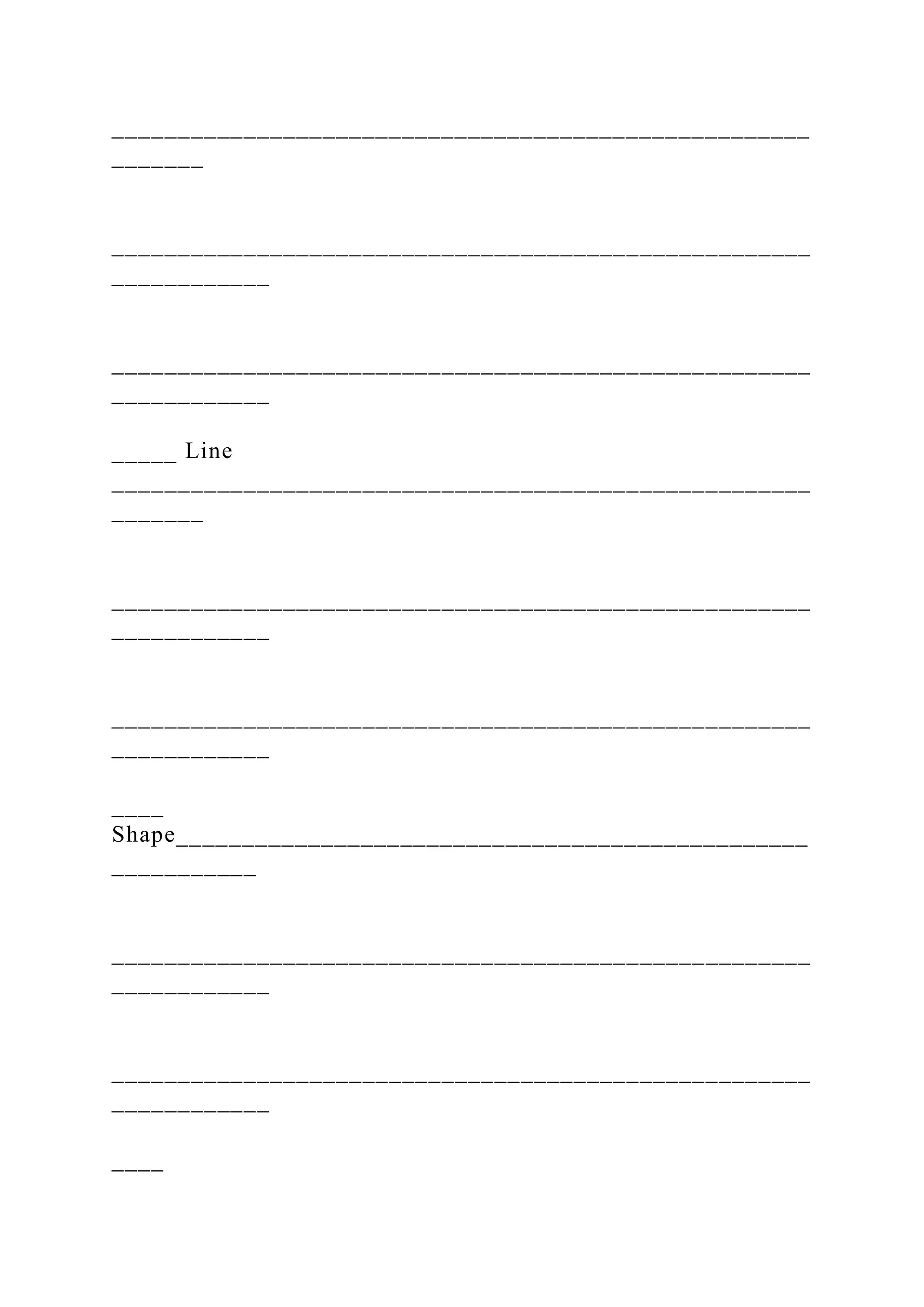 Elements of Art Form Line Shape Color Texture Space ValueForm.docx