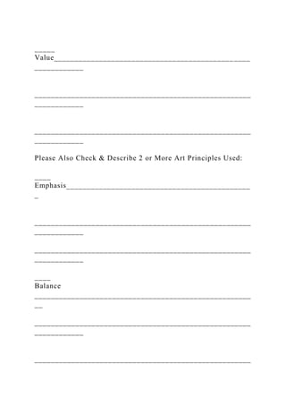 Elements of Art Form Line Shape Color Texture Space ValueForm.docx