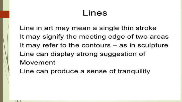 Element of art: line | PPTX | Arts and Crafts | Hobbies & Interests