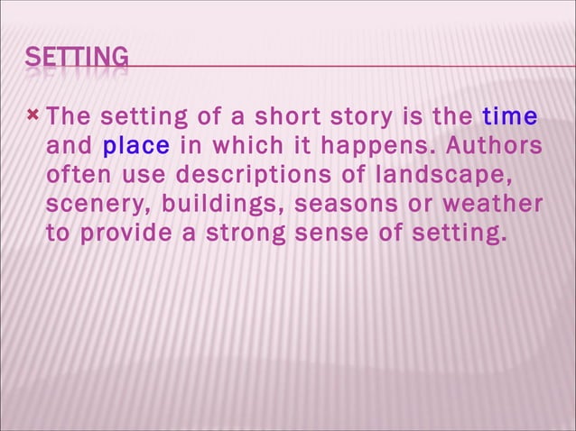 Elements Of A Short Story | PPT