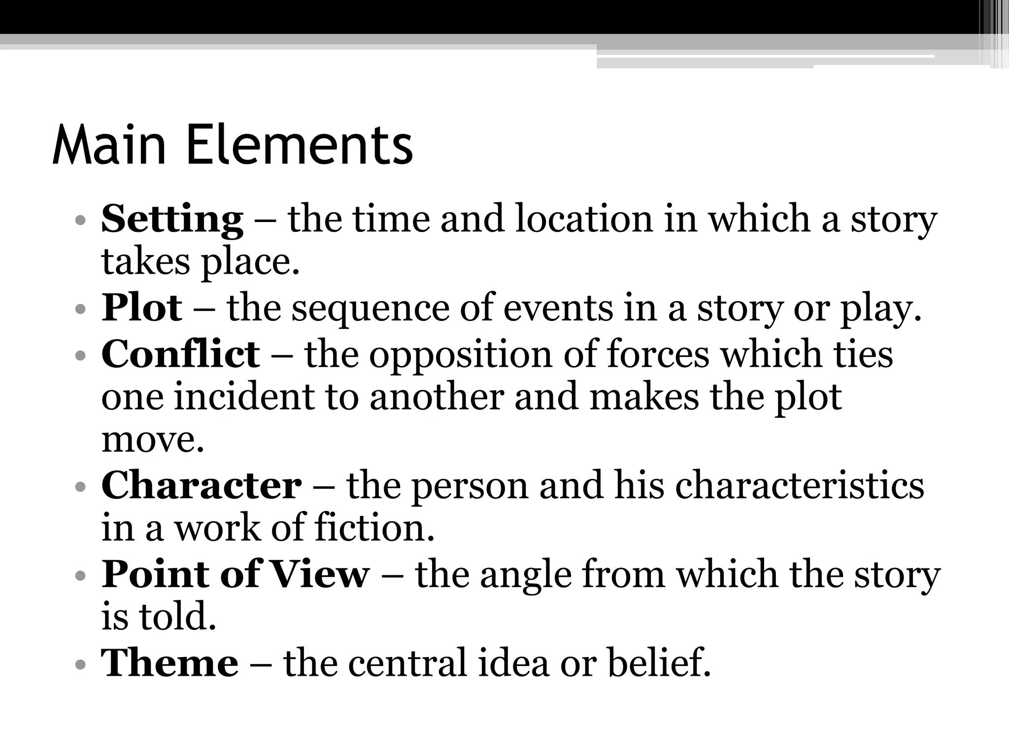 Elements of a short story | PPTX
