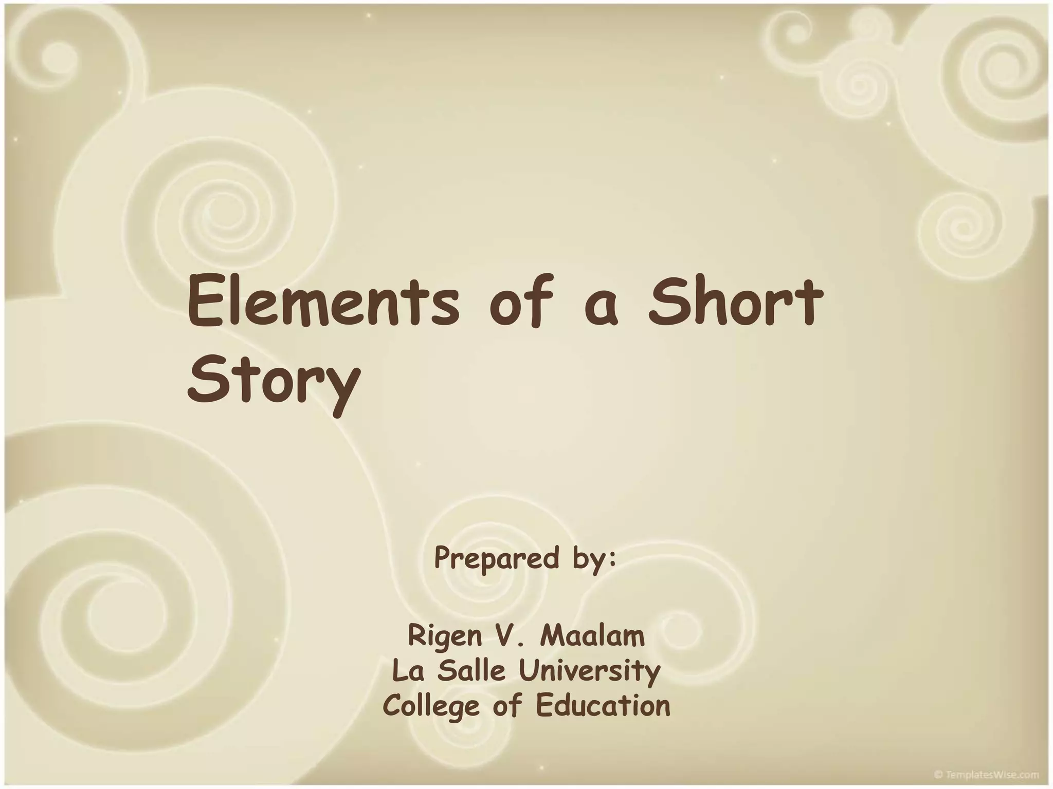 Elements of a Short Story | PPTX