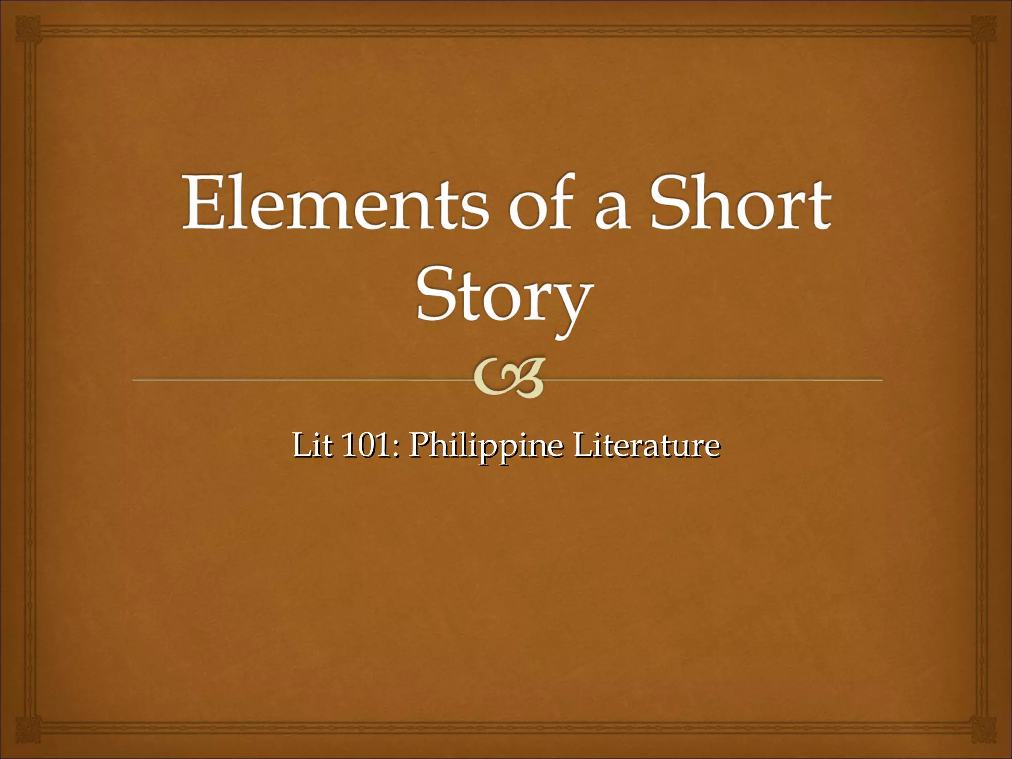 Elements of a Short Story | PPT