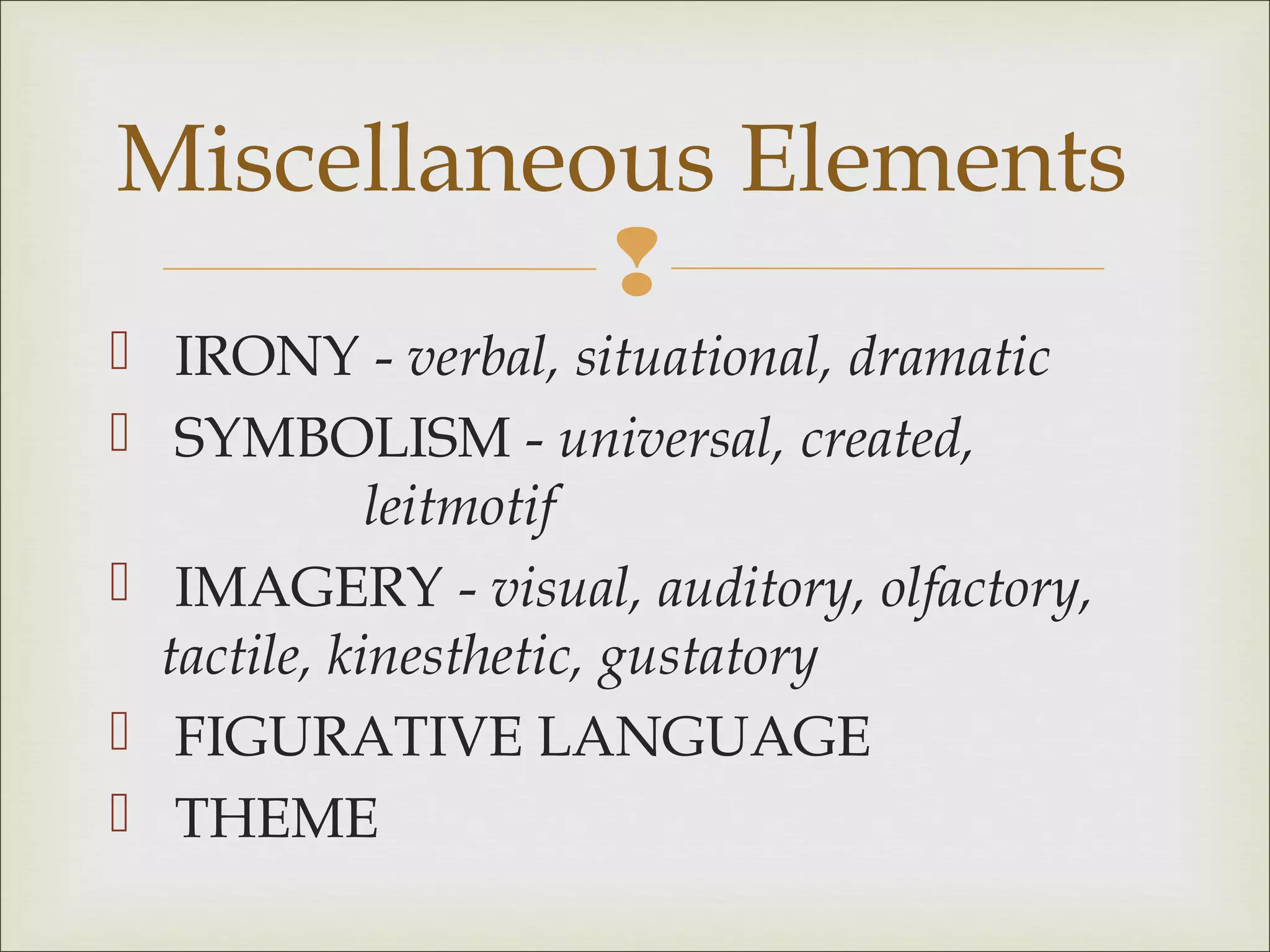 Elements of a Short Story | PPT