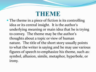 Elements of a shortstory | PPTX