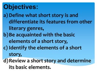 Elements of a short story | PPT