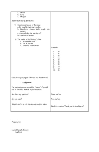 Elements of a short story.Lesson Plan | DOCX