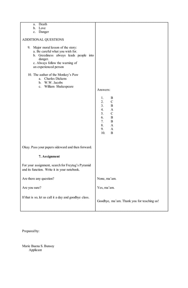 Elements of a short story.Lesson Plan | PDF