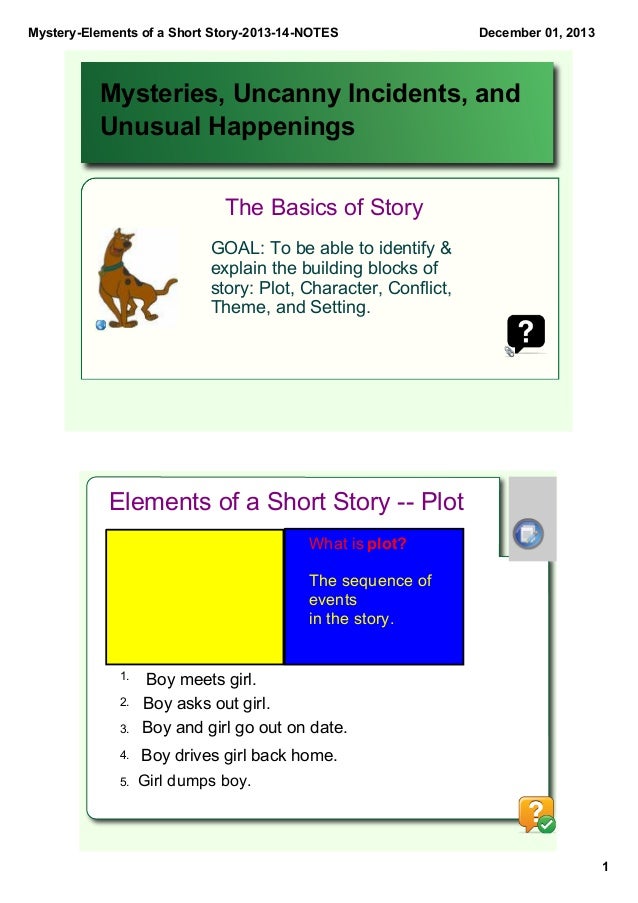 Elements Of A Short Story Notes