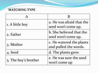 Elements of a story "THE CARROT SEED" | PPTX