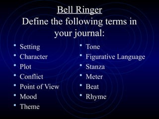 Elements of a Story. setting,character, plot pptx | PPTX