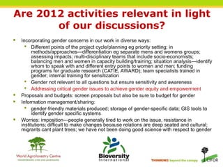 Elements of a strategy for gender responsive research | PPTX