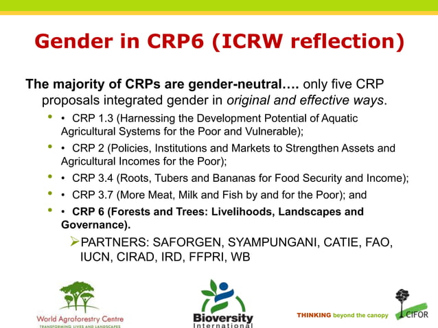 Elements of a strategy for gender responsive research | PPTX