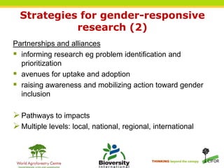 Elements of a strategy for gender responsive research | PPTX