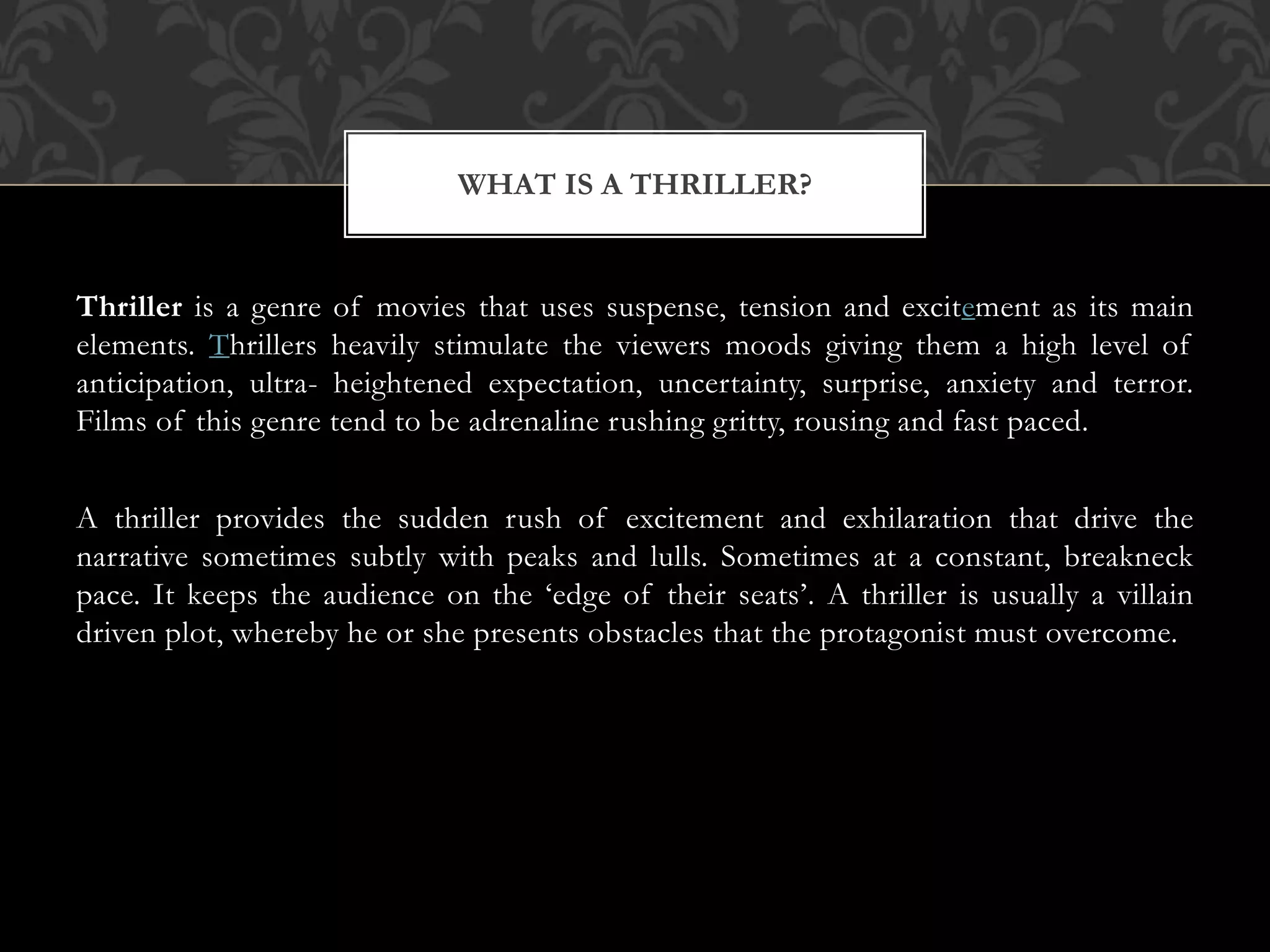 Elements of a thriller | PPTX