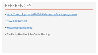 Elements of audio in radio | PPTX