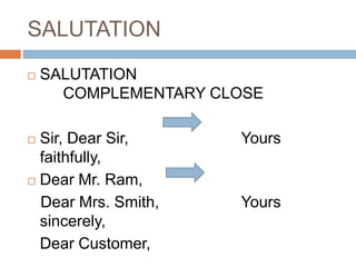 Elements of business Letter | PPTX