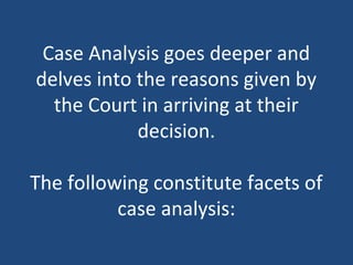 Elements of case analysis | PPT