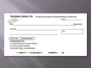 Elements of cheque | PPTX