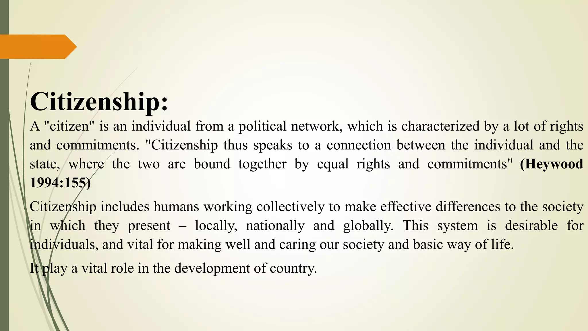 Elements of citizenship | PPTX