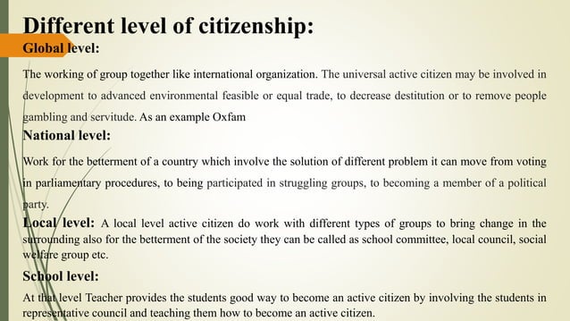 Elements of citizenship | PPT