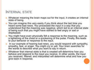 Elements of com, internal map, verbal clues, representation, internal ...