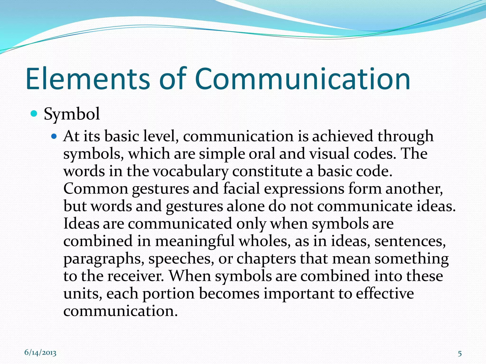 Elements of communication- Fundamentals of Instructors | PPT