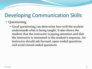 Elements of communication- Fundamentals of Instructors | PPT
