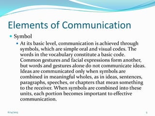 Elements of communication- Fundamentals of Instructors | PPT