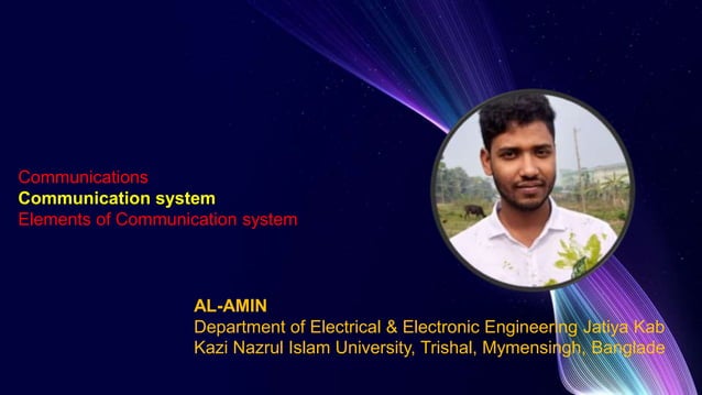 Elements of communication system | PPTX | Computer Networking | Computing