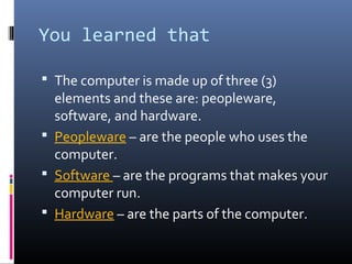 Elements of Computer | PPT