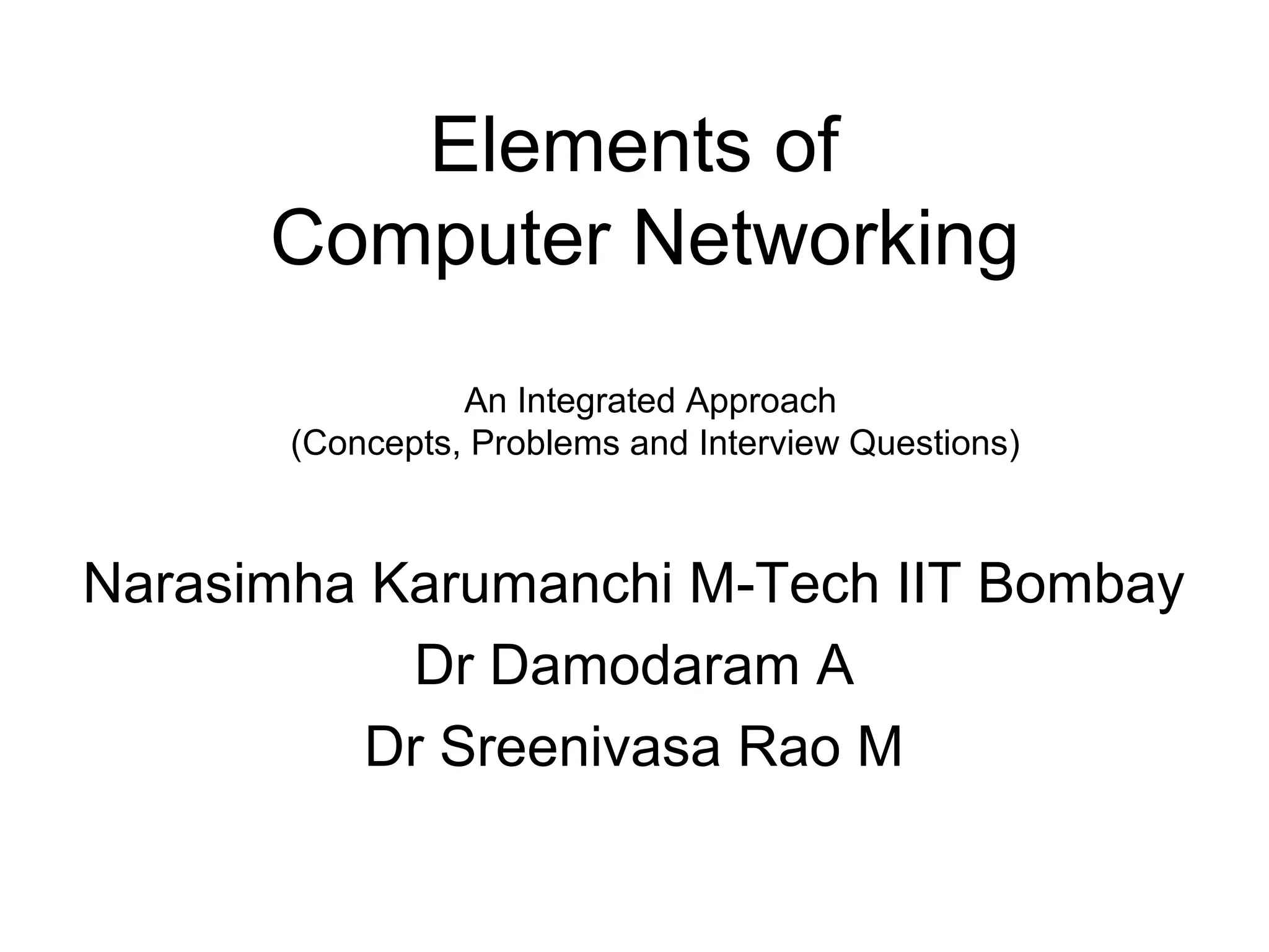 Elements of computer networking | PPT | Computer Networking | Computing