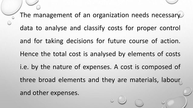 Elements of cost | PPTX