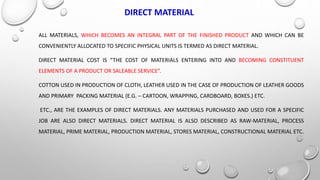 Elements of cost | PPTX