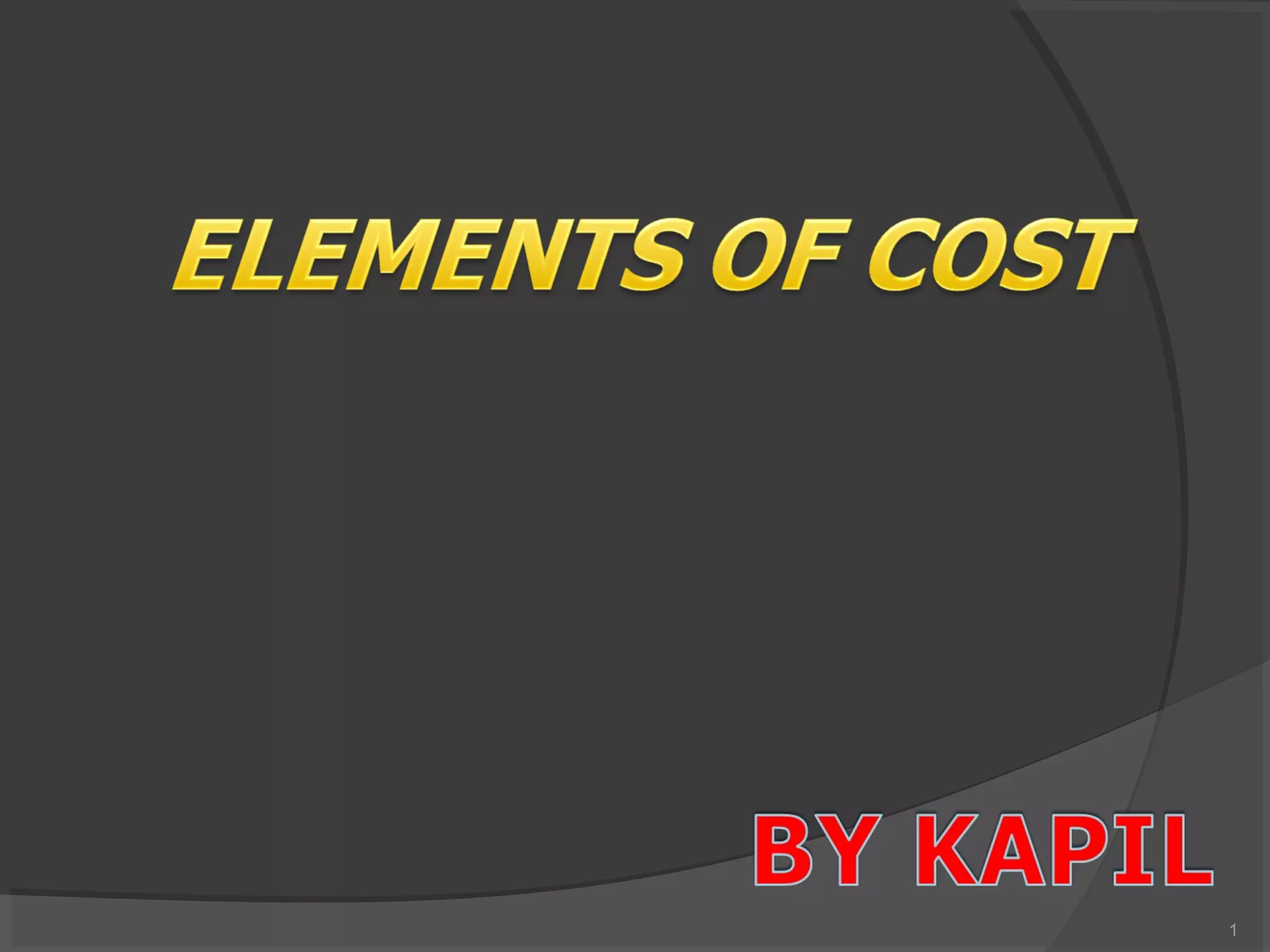 Elements of cost ppt k@pil | PPT