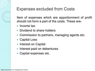 Elements of costs and classification of expenditure | PPTX