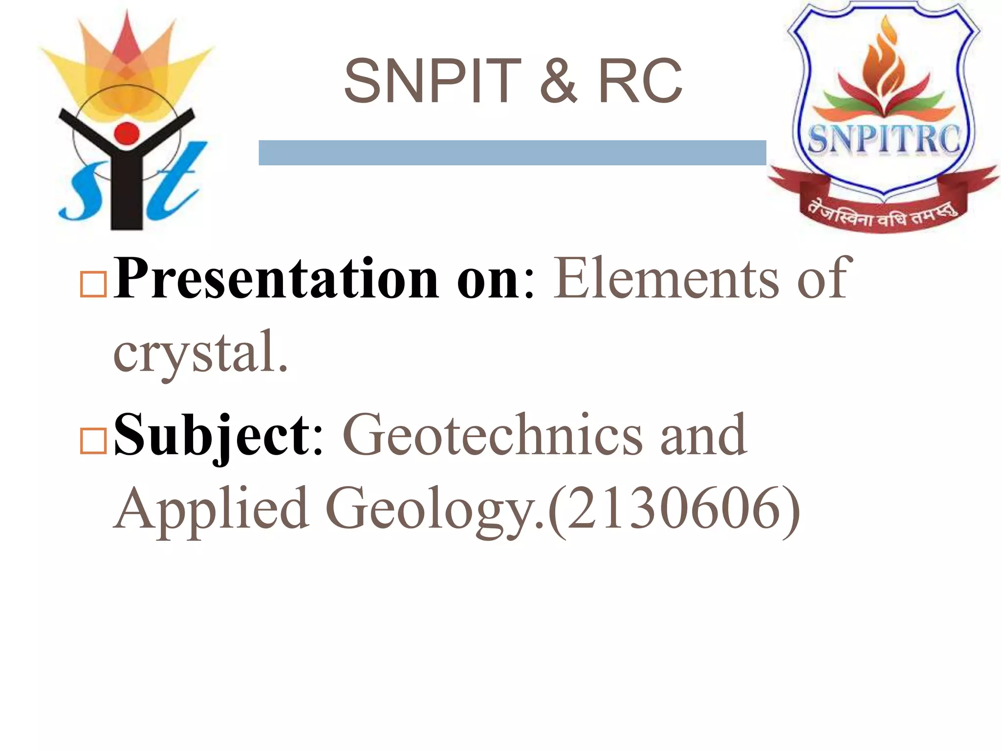 Elements of crystal | PPTX