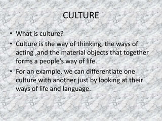 Elements of culture | PPTX