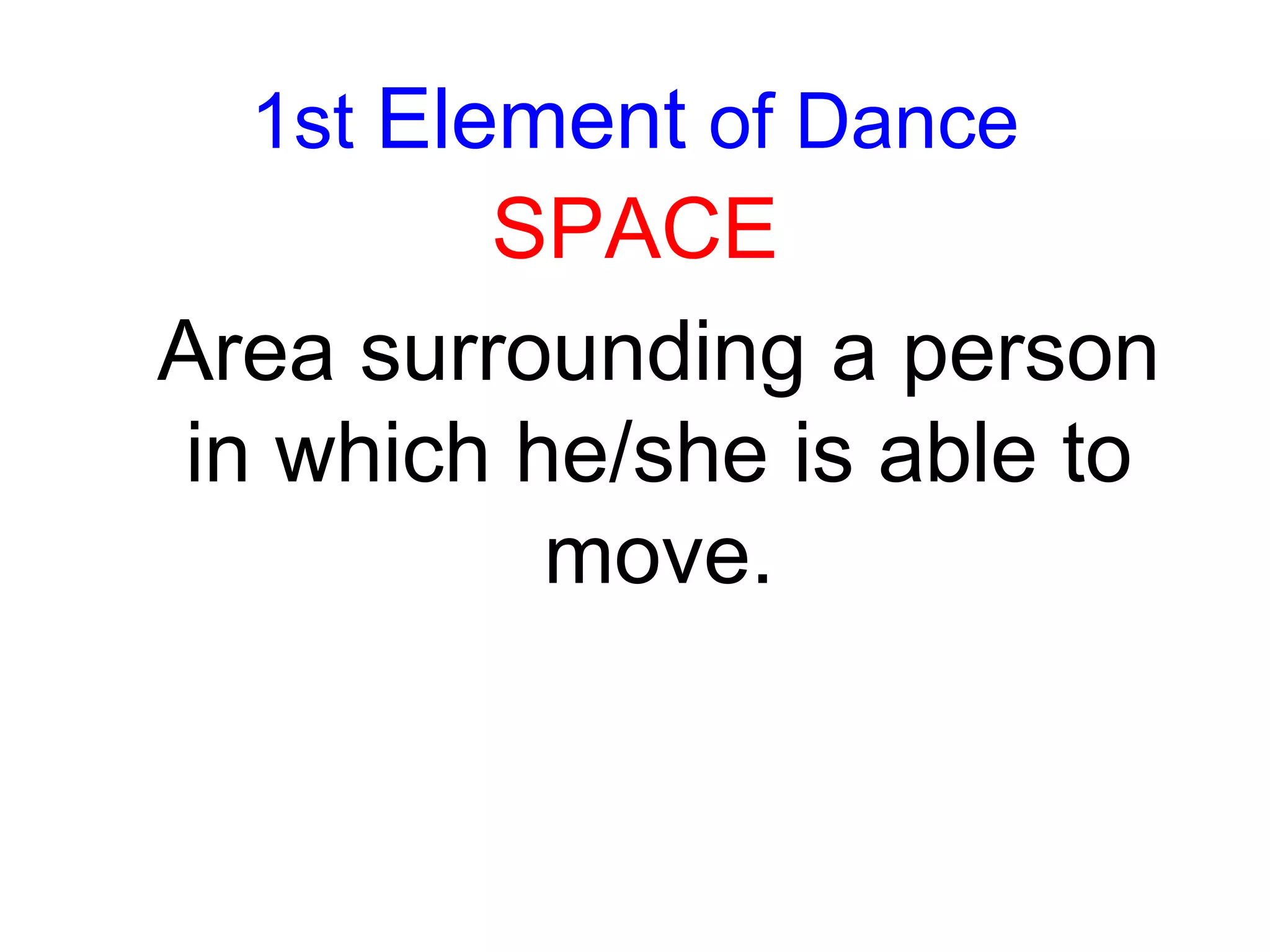 Elements of dance | PPTX